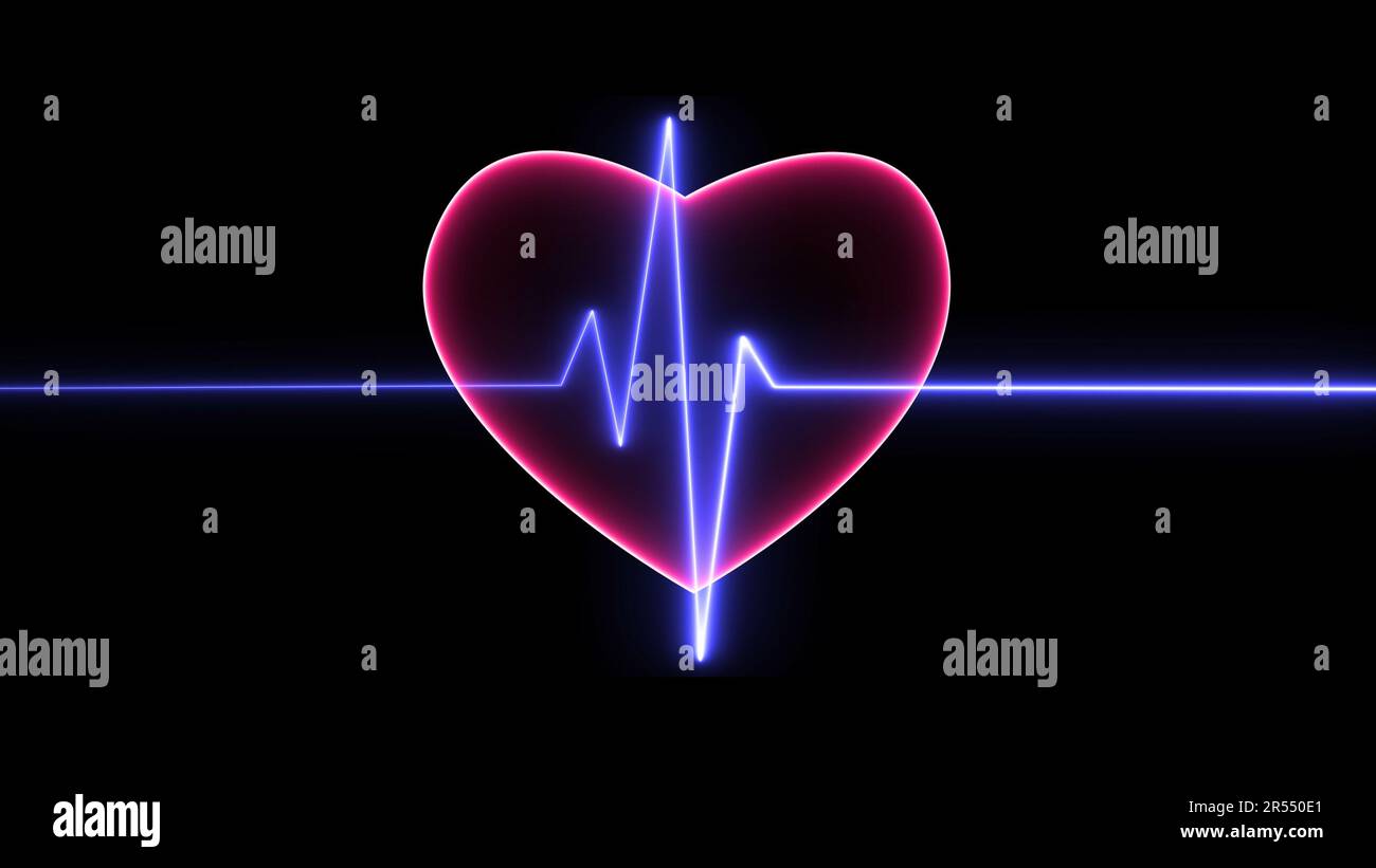 Hert beat cardiogram graph background. Neon pulse line on hospital ...