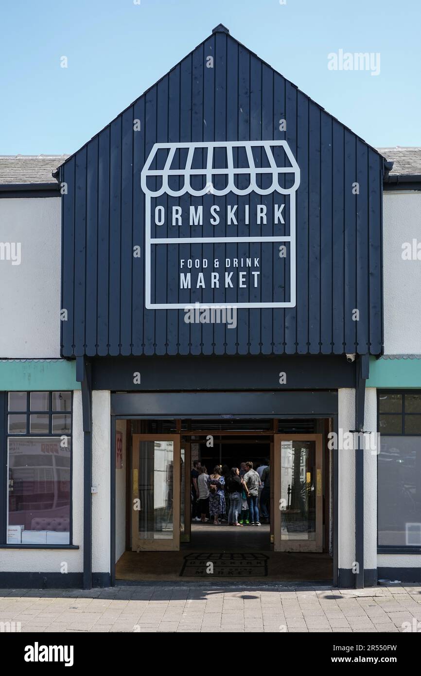 Ormskirk Indoor market hall Lancashire England uk Stock Photo - Alamy