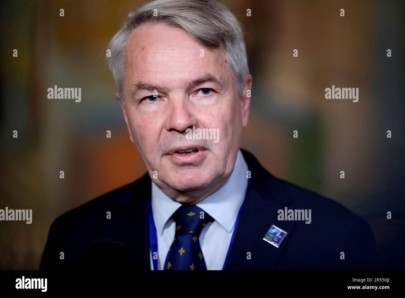 Finland's Foreign Minister Pekka Haavisto arrives at Oslo City Hall ...