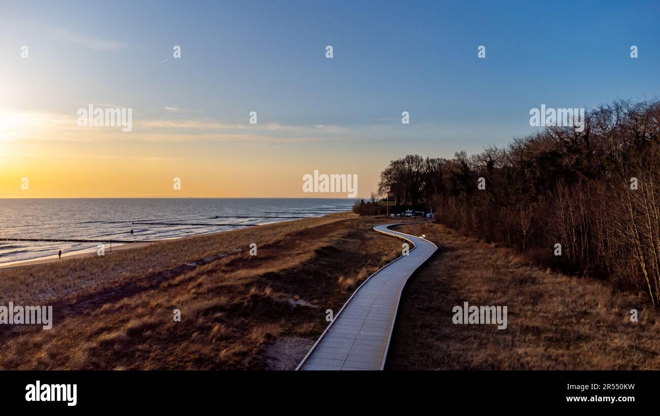 aerial view of beach usedom germany Stock Photo - Alamy