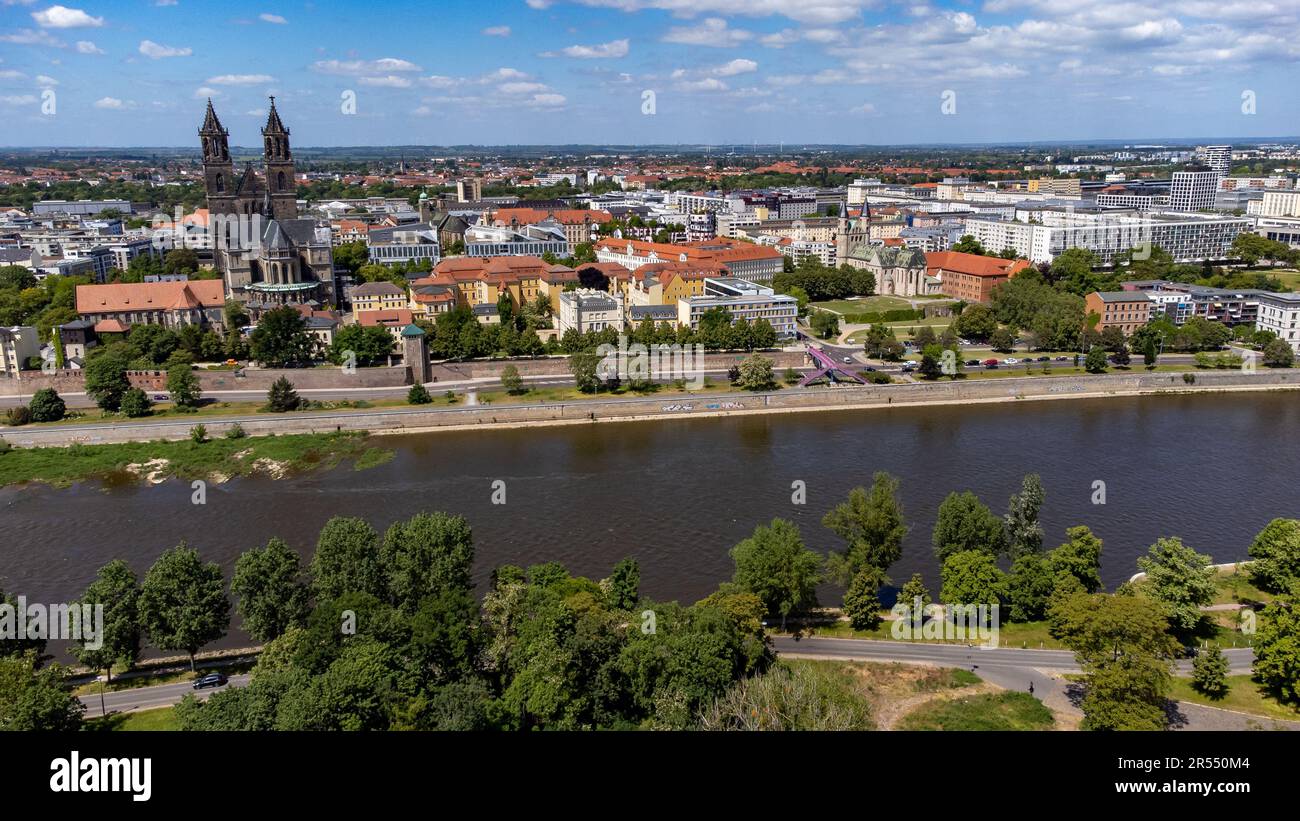 Aerial view magdeburg old city hi-res stock photography and images - Alamy