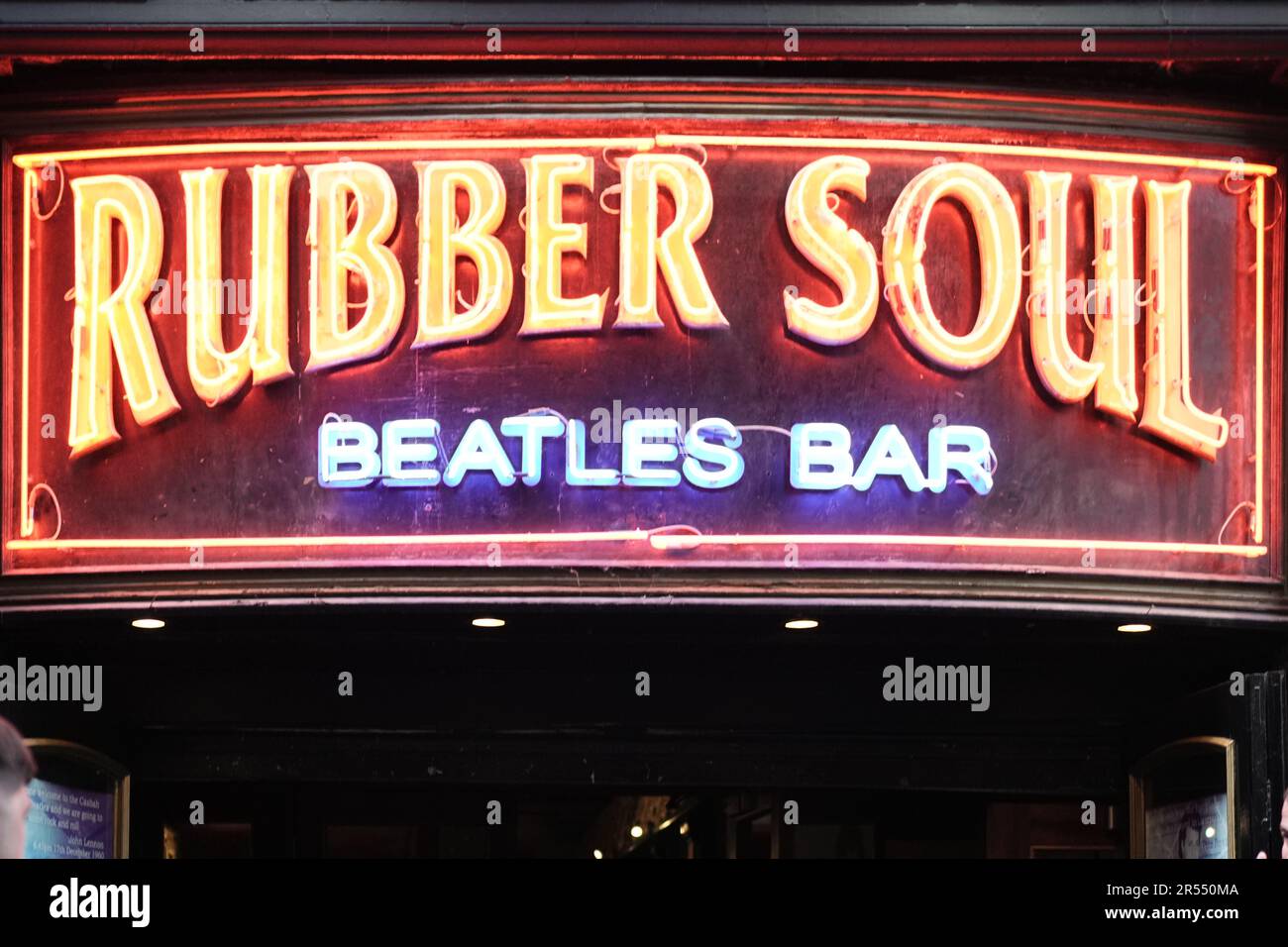 Rubber Soul Beatles Bar, neon sign, Mathew Street, Liverpool ...