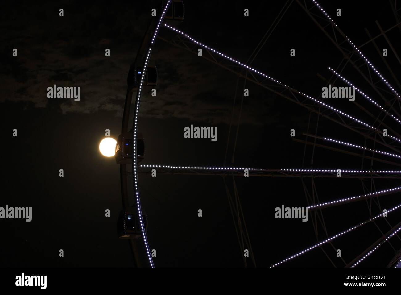 Beautiful moon with ferris wheel. Baku. Azerbaijan Stock Photo - Alamy