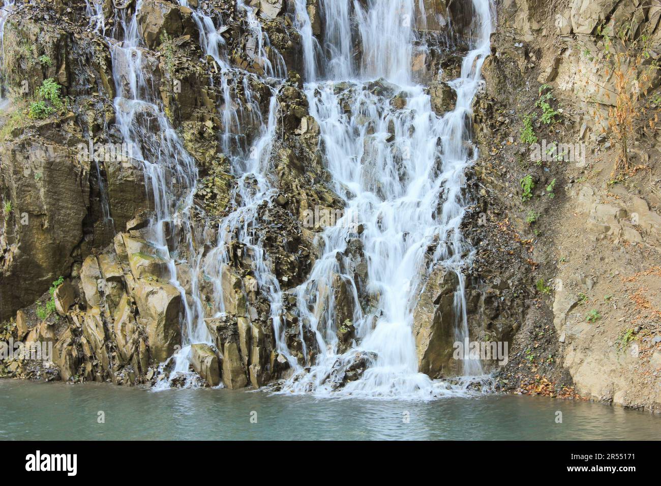 A beautiful waterfall high in the mountains. Azerbaijan Stock Photo - Alamy