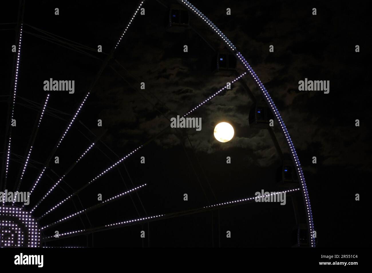 Beautiful moon with ferris wheel. Baku. Azerbaijan Stock Photo - Alamy