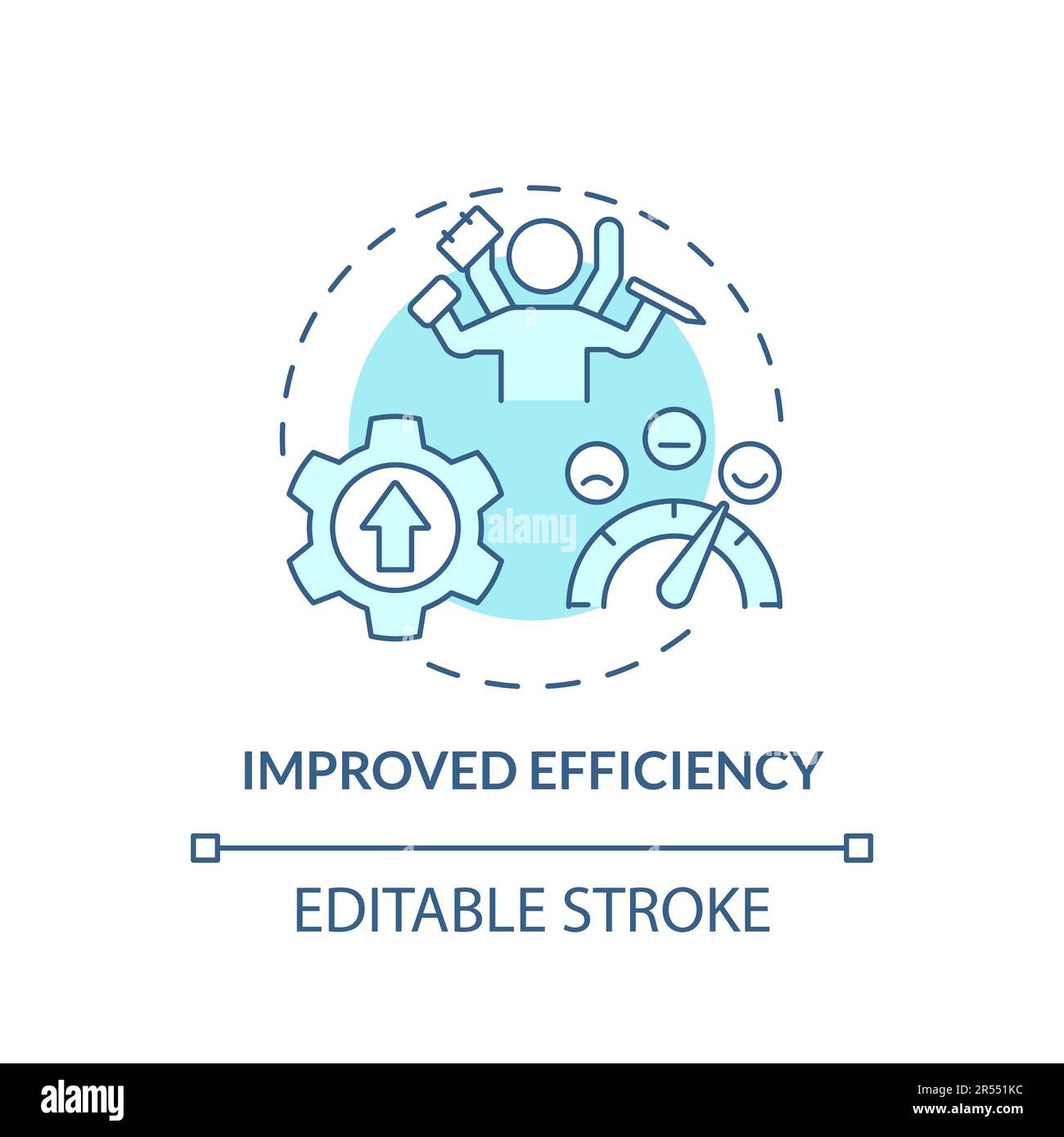 Improved efficiency turquoise concept icon Stock Vector Image & Art - Alamy