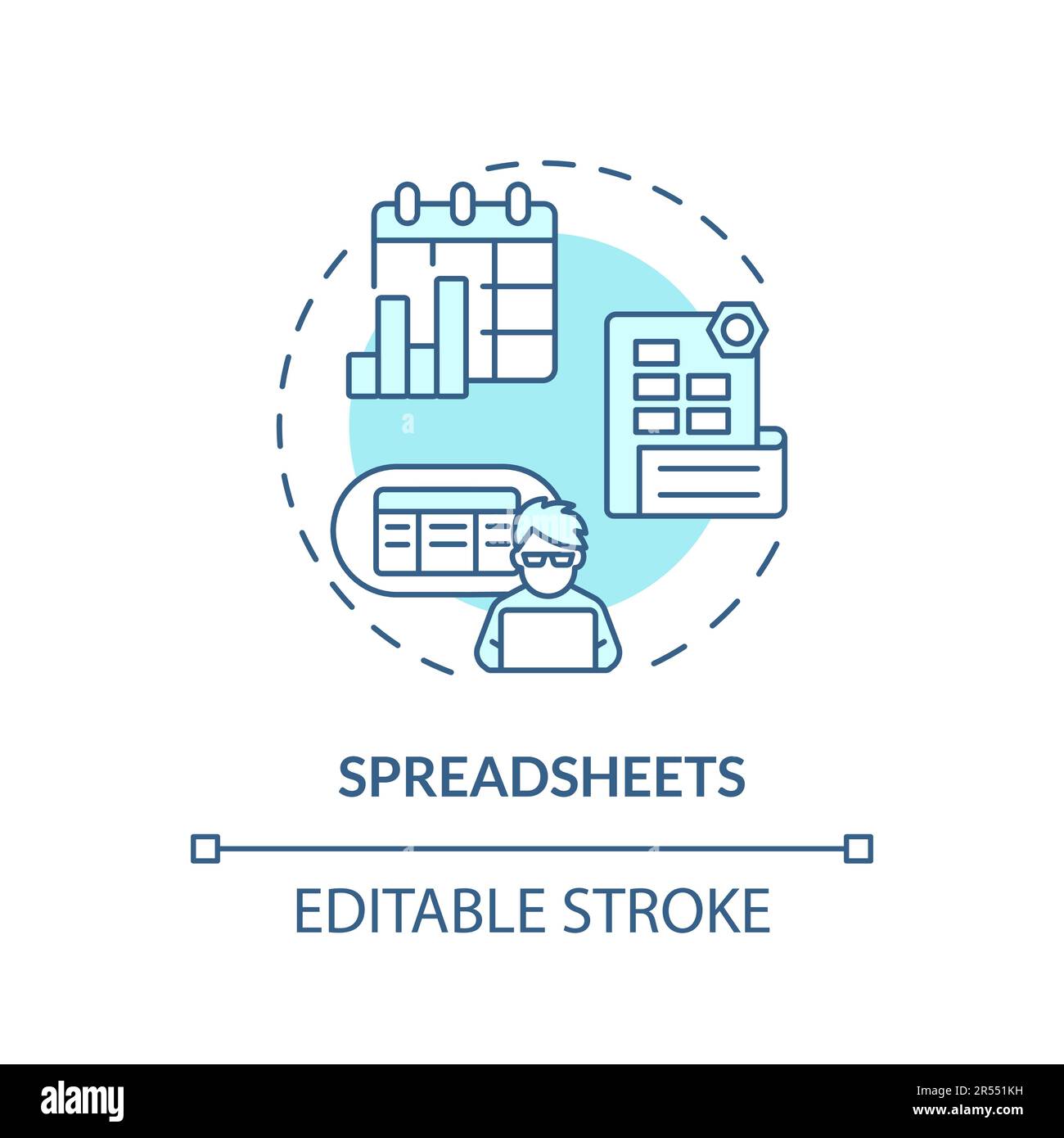 Spreadsheets turquoise concept icon Stock Vector Image & Art - Alamy