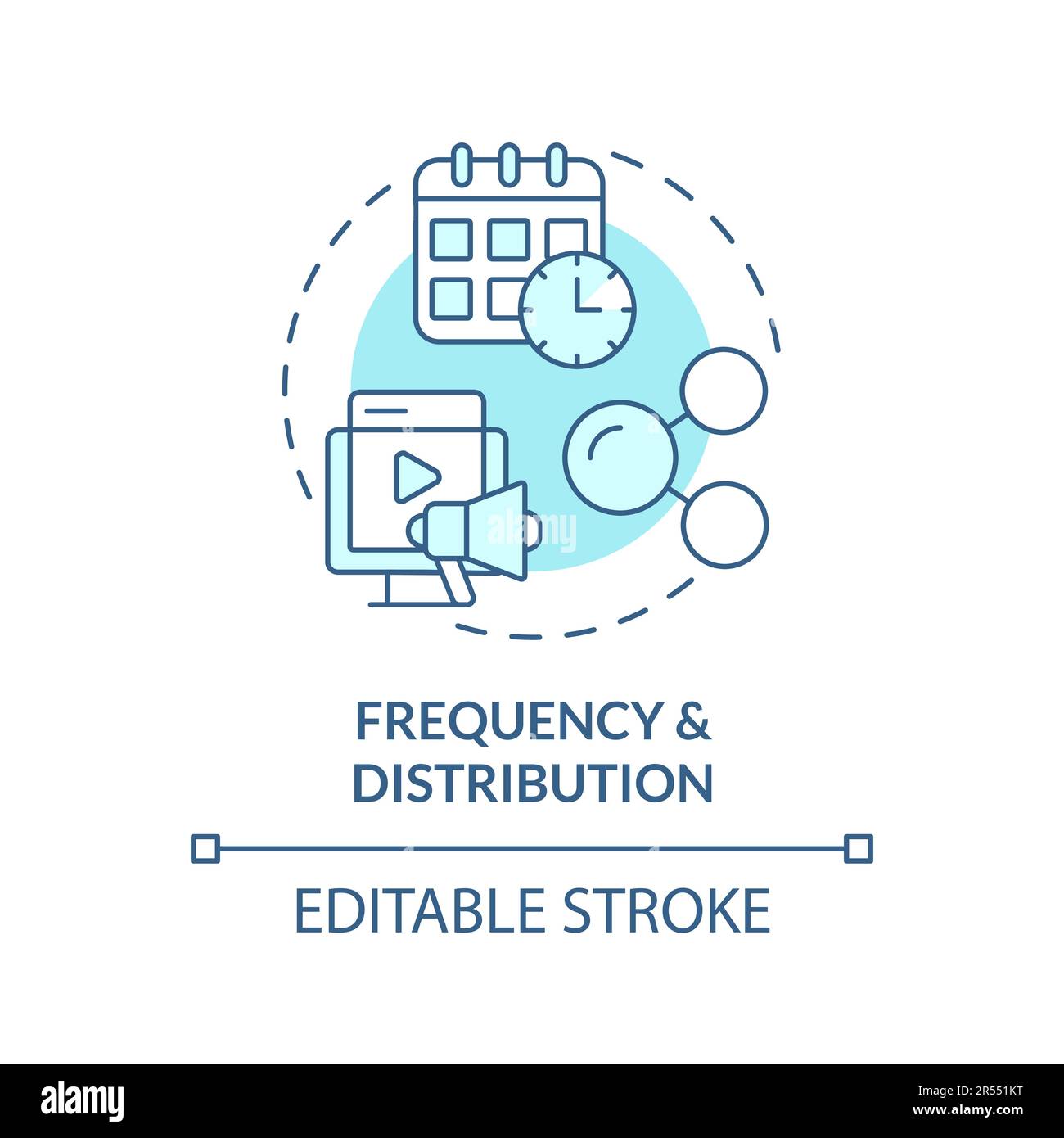 Frequency and distribution turquoise concept icon Stock Vector Image ...