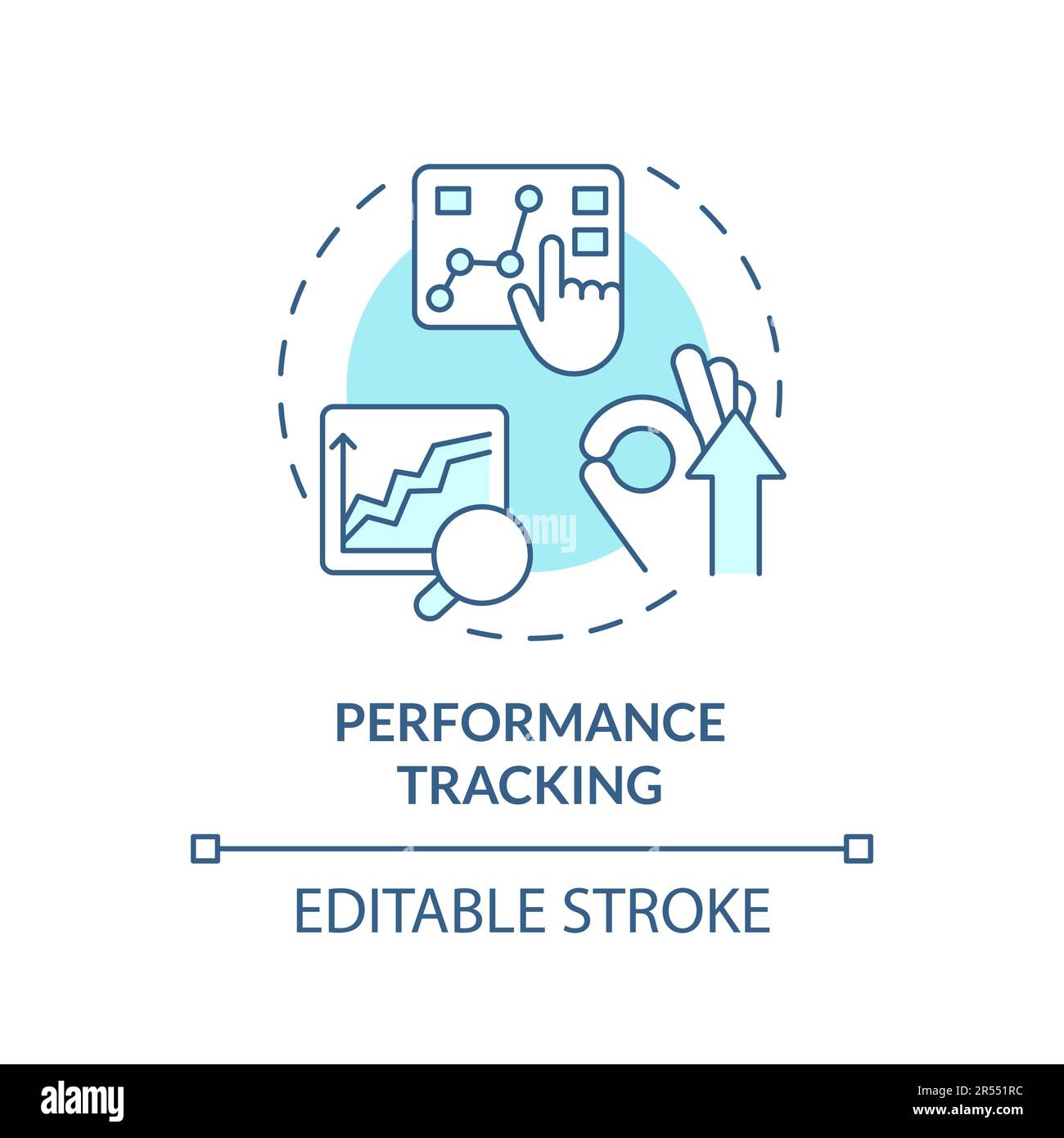 Performance tracking turquoise concept icon Stock Vector Image & Art - Alamy