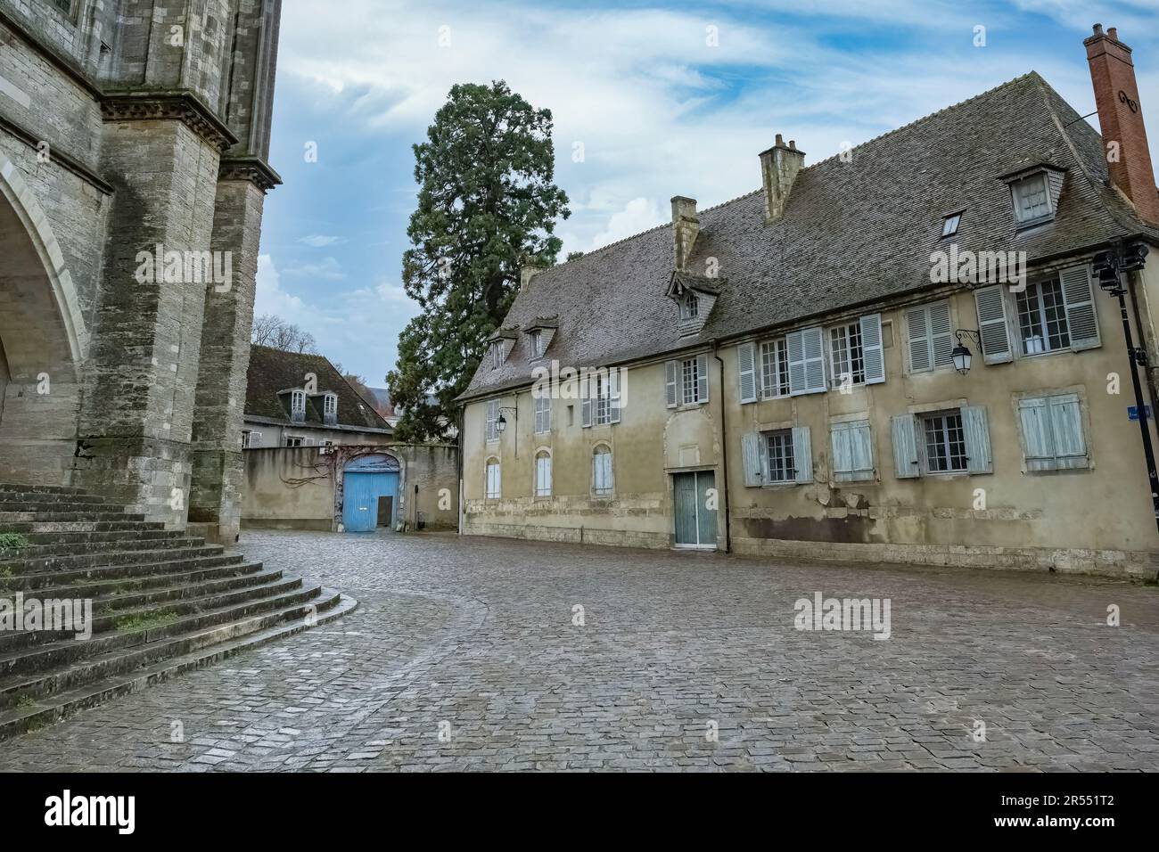 Bourges, medieval city in France, old houses in the historic center ...