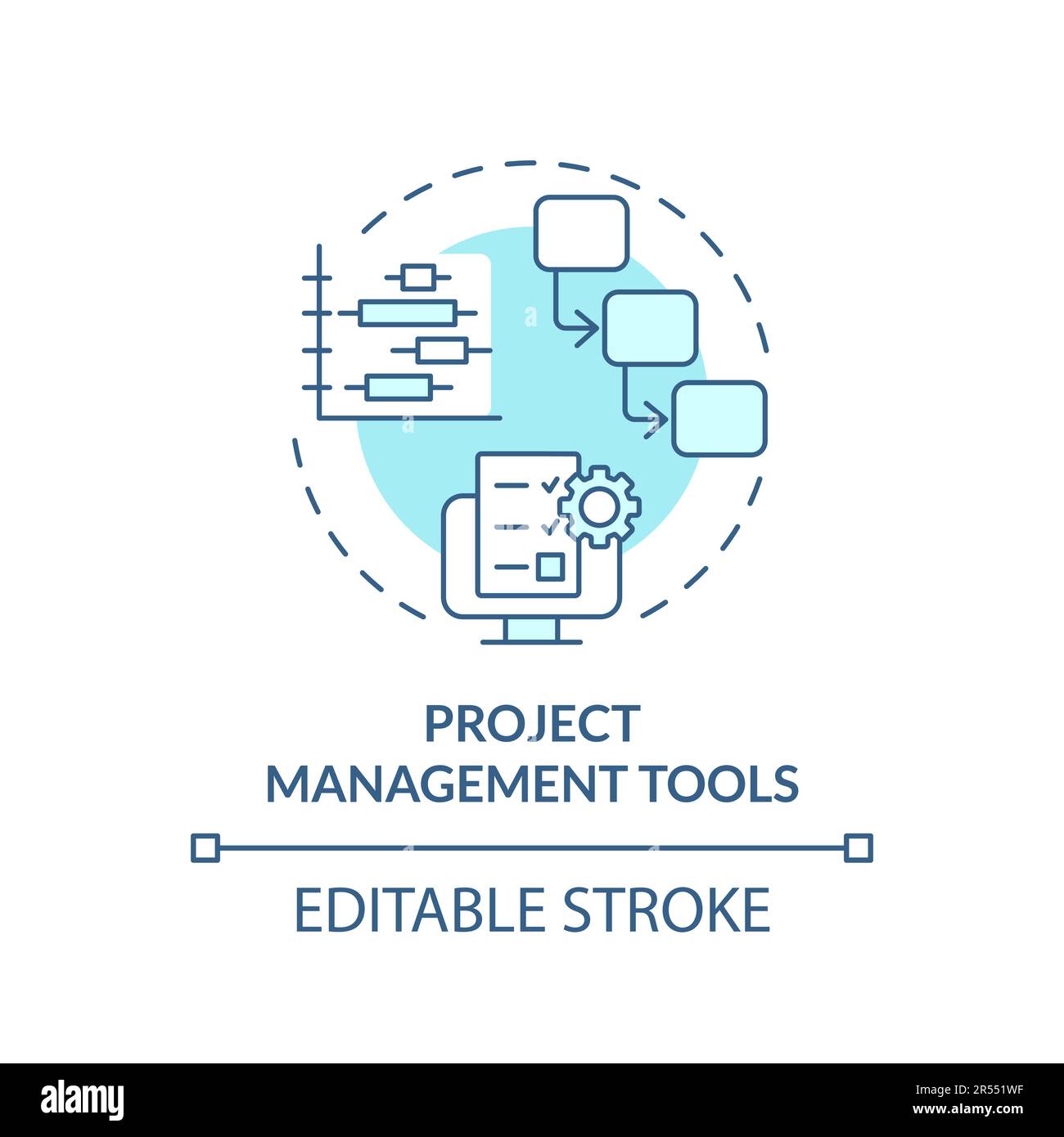 Project management tools turquoise concept icon Stock Vector Image ...