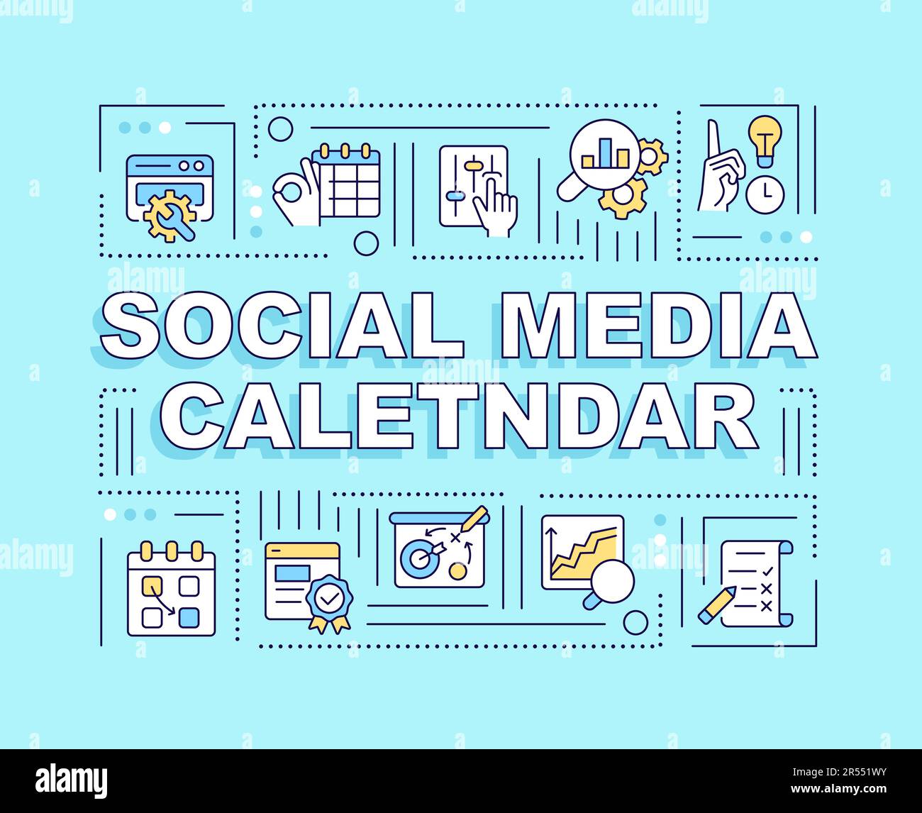 Social media calendar word concepts turquoise banner Stock Vector Image & Art - Alamy