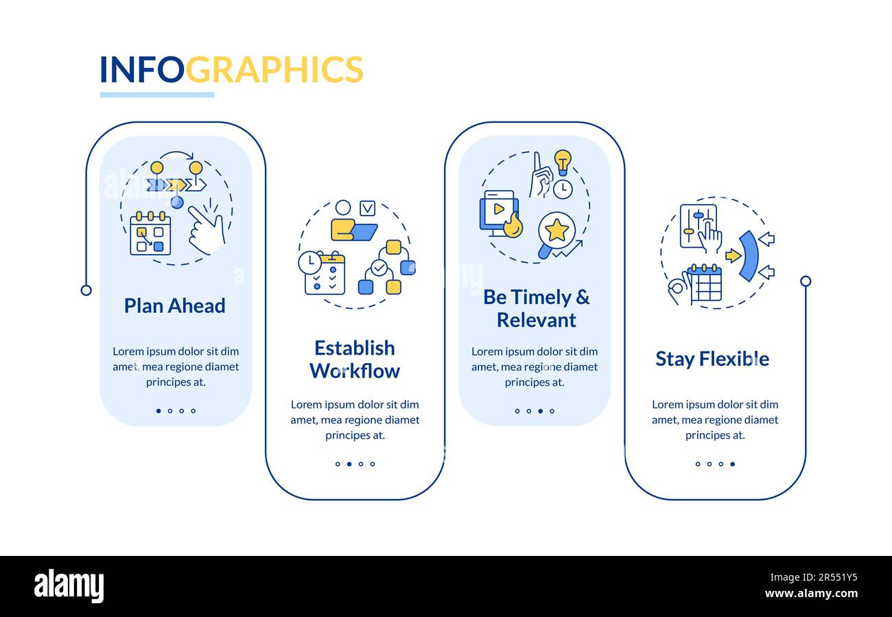 Social media calendar tips rectangle infographic template Stock Vector Image & Art - Alamy