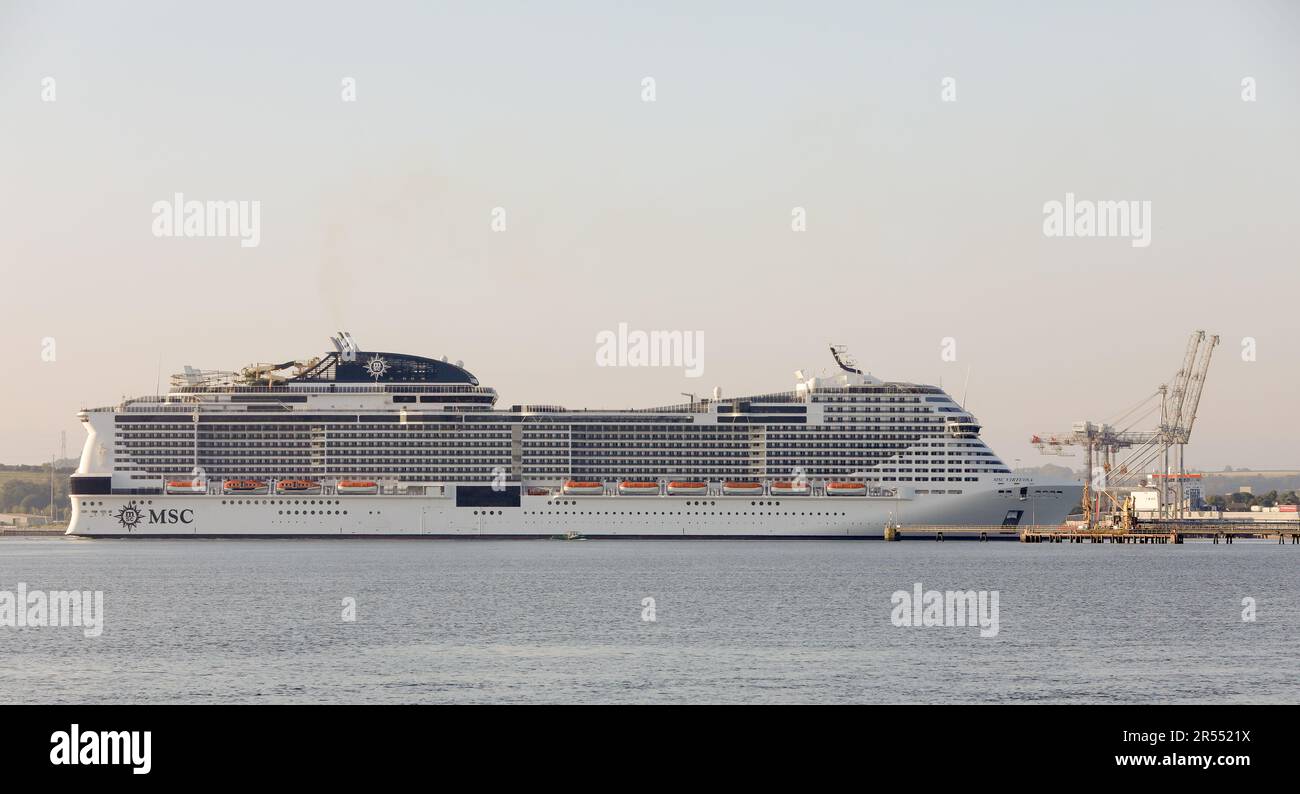 Ringaskiddy, Cork, Ireland. 01st June, 2023. Cruise ship MSC Virtuosa ...