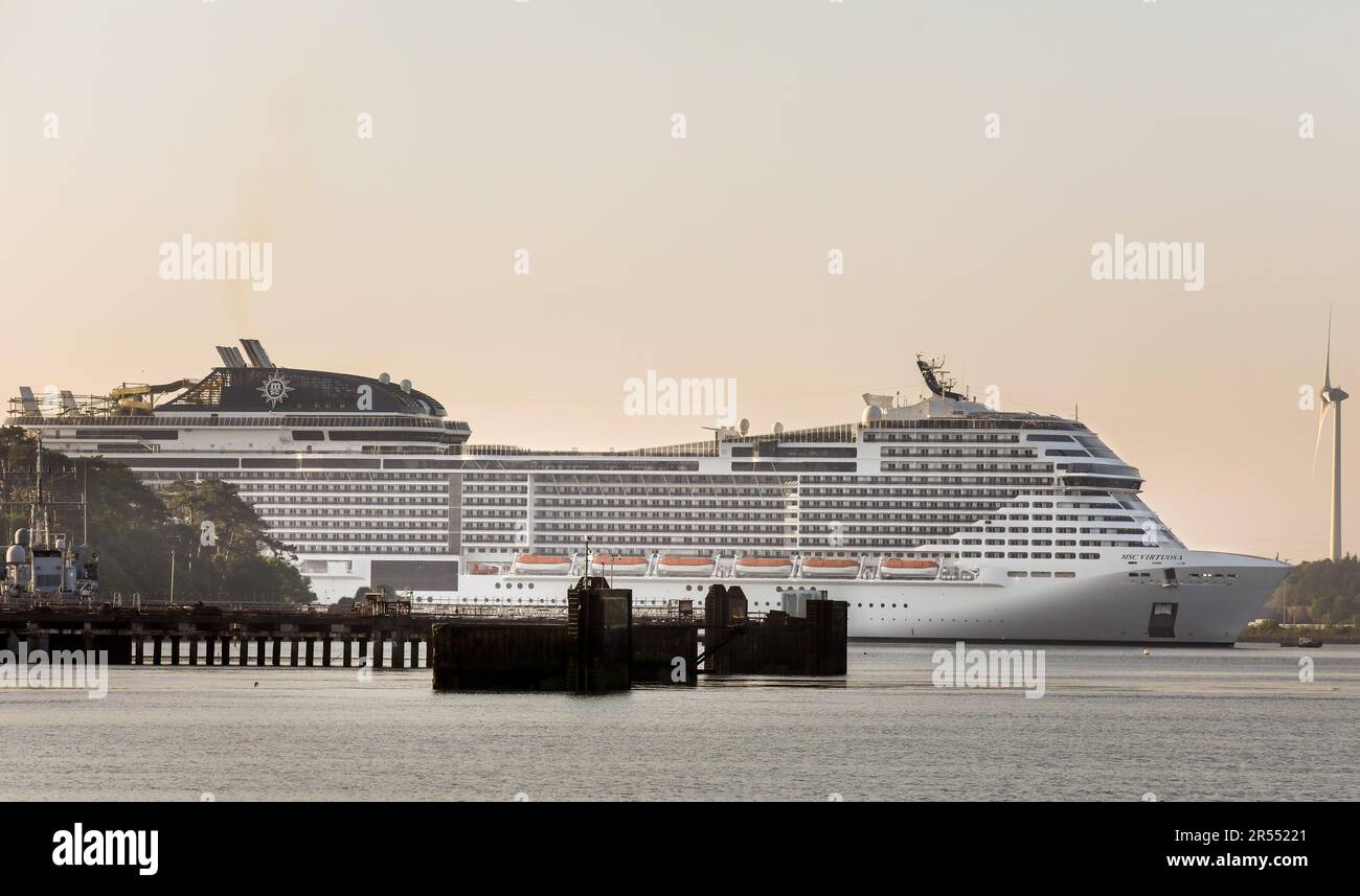 Ringaskiddy, Cork, Ireland. 01st June, 2023. Cruise ship MSC Virtuosa ...