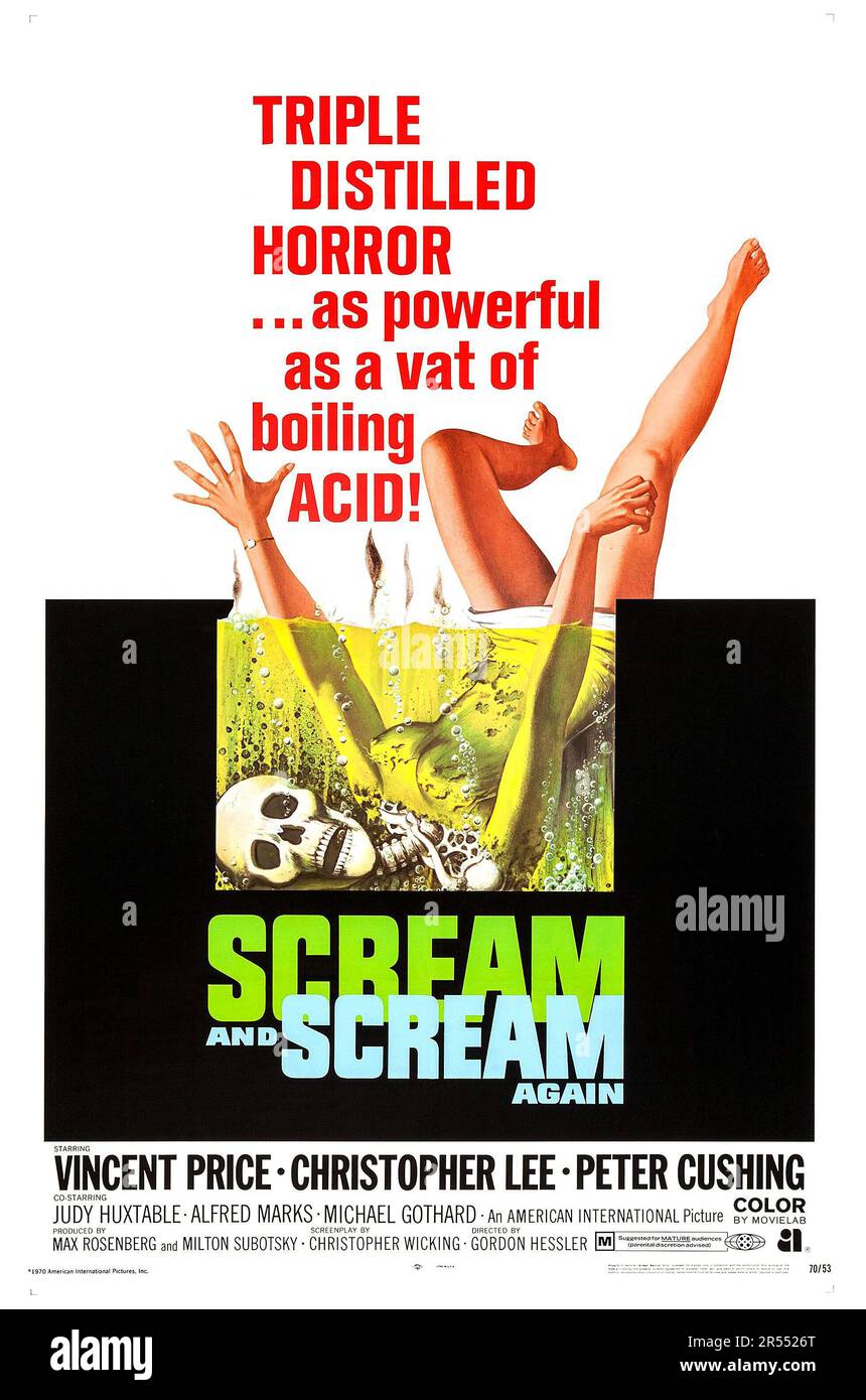 SCREAM AND SCREAM AGAIN (1970), directed by GORDON HESSLER. Credit ...