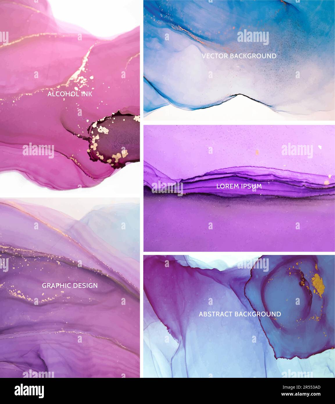 Alcohol ink textures. Vector design of wedding invitation and vip cover ...