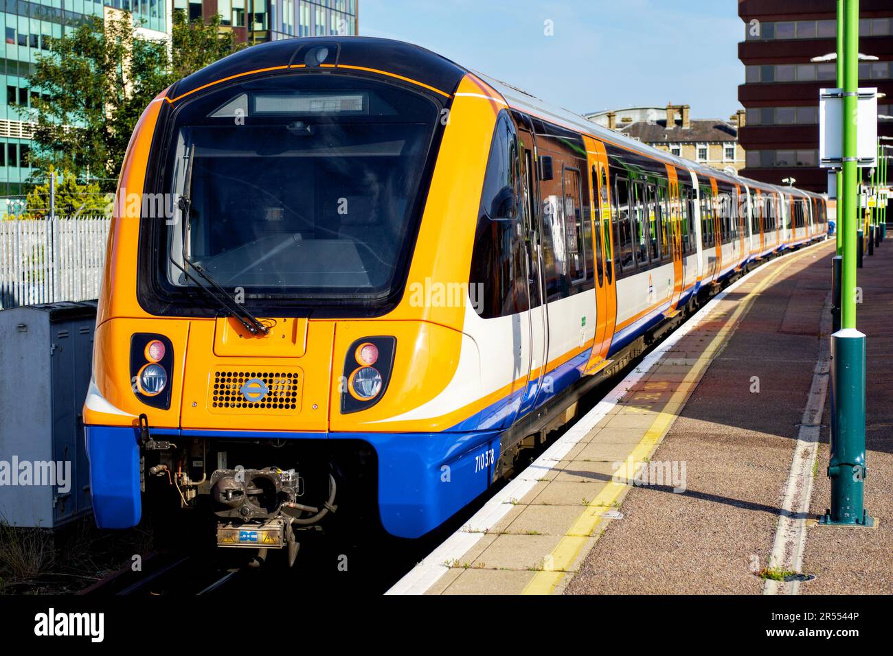 London Overground train at Watford Junction station, Hertfordshire ...