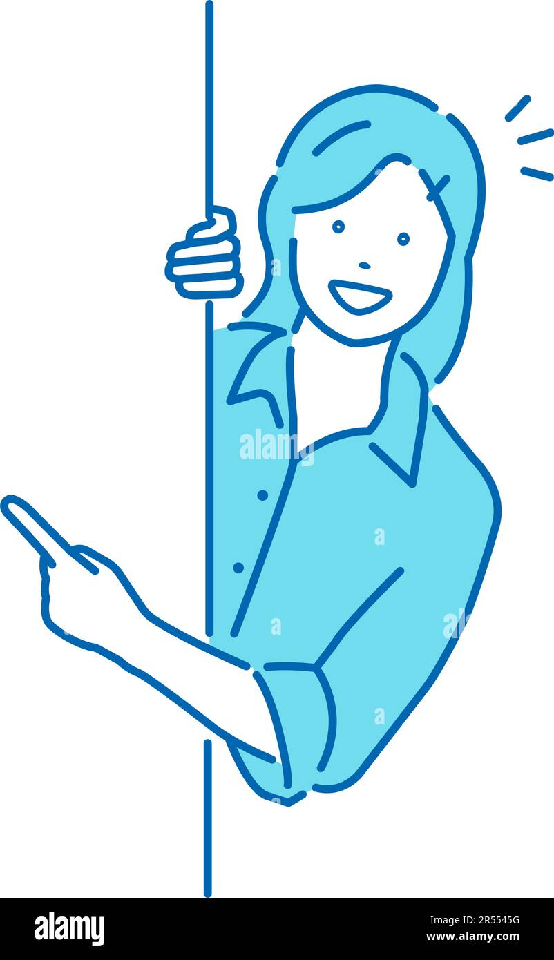 Young woman pointing copy Stock Vector Images - Alamy