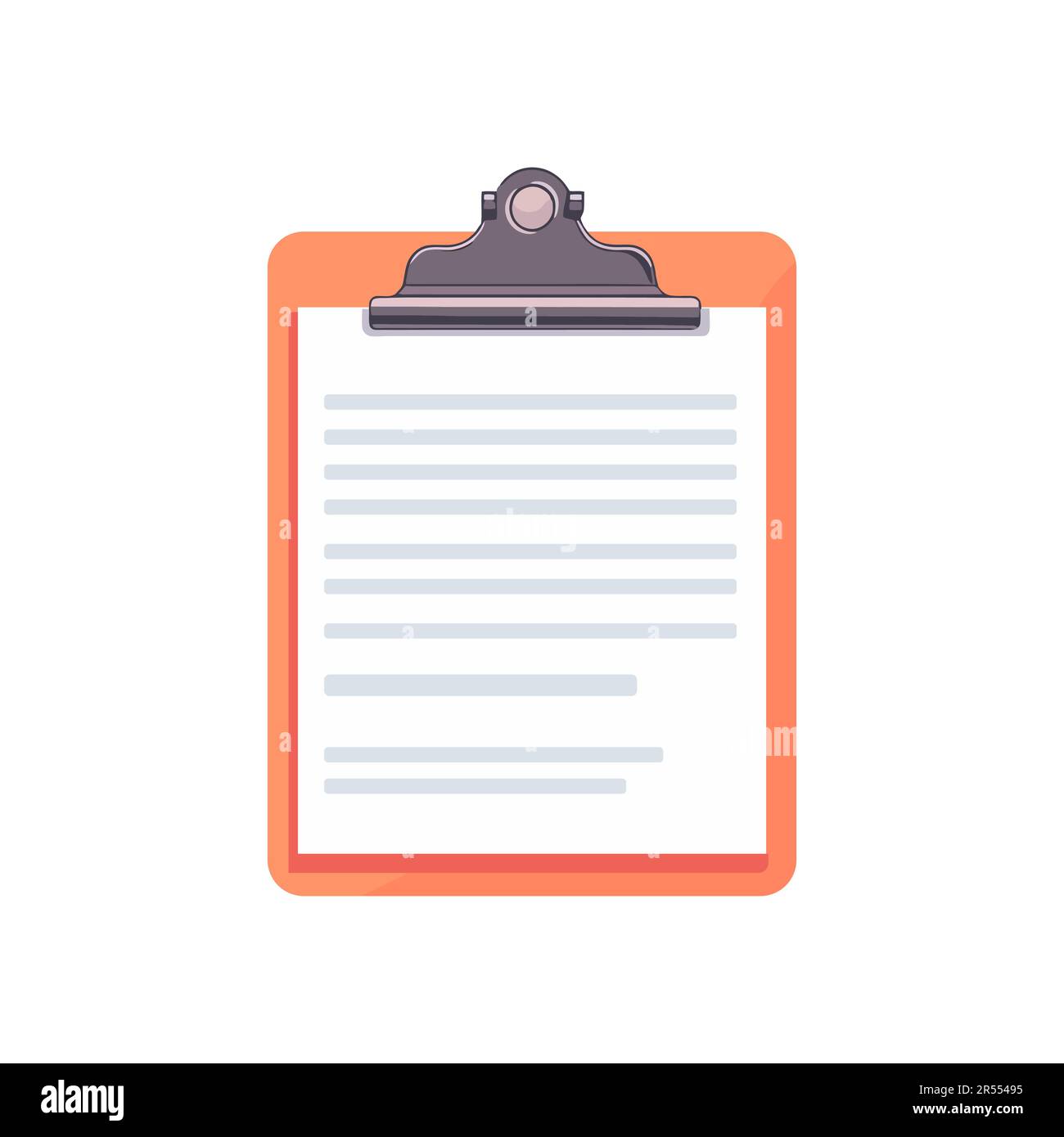 Clipboard list icon in flat style on white background. Vector ...