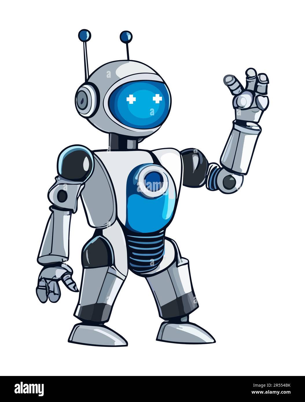 Robot, chatbot, AI bot character, cartoon mascot Stock Vector Image ...