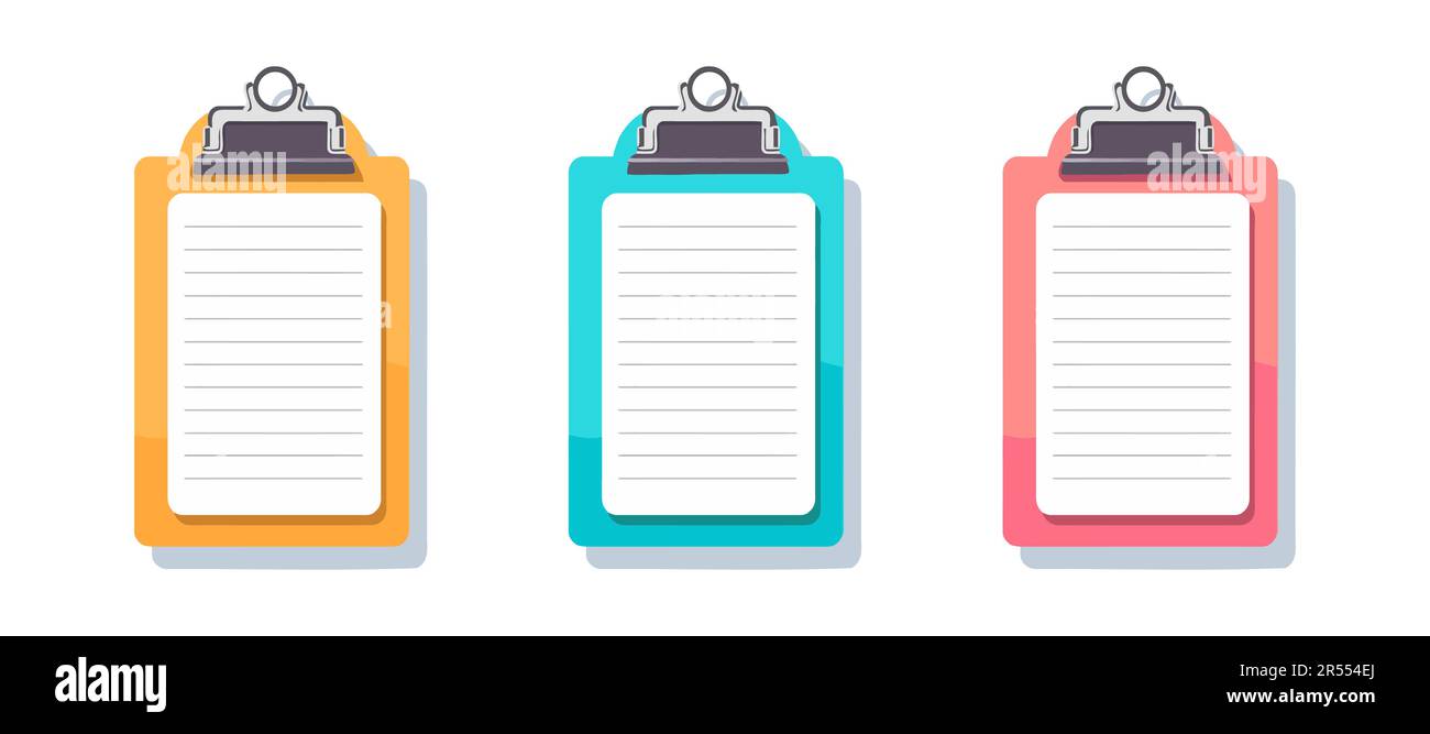 Set Clipboard list icon in flat style on white background. Vector ...