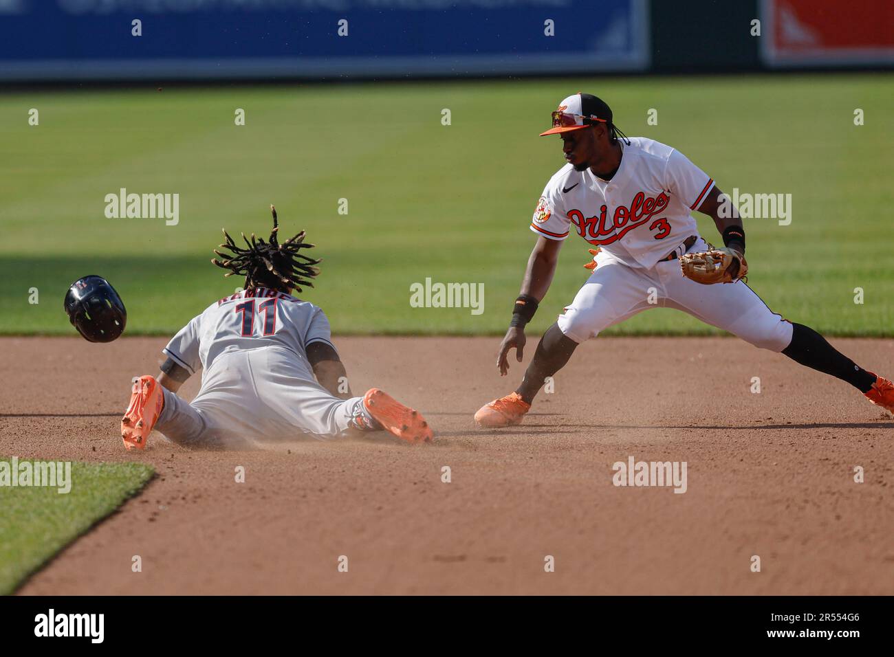 Baltimore, MD, USA; Cleveland Guardians third baseman Jose Ramirez (11 ...