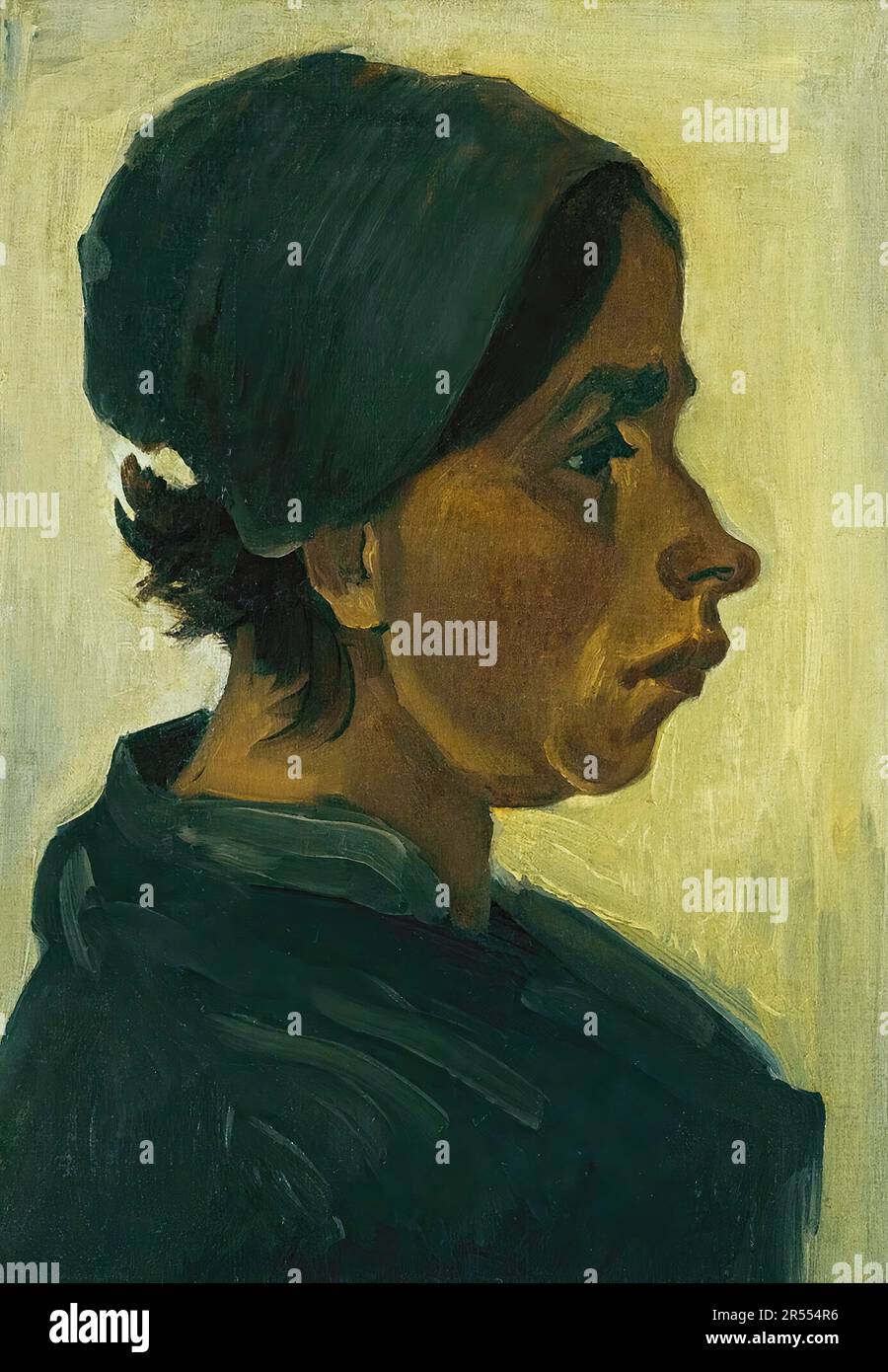 Vincent van Gogh, Head of a Peasant Woman with Dark Cap, painting 1884 ...