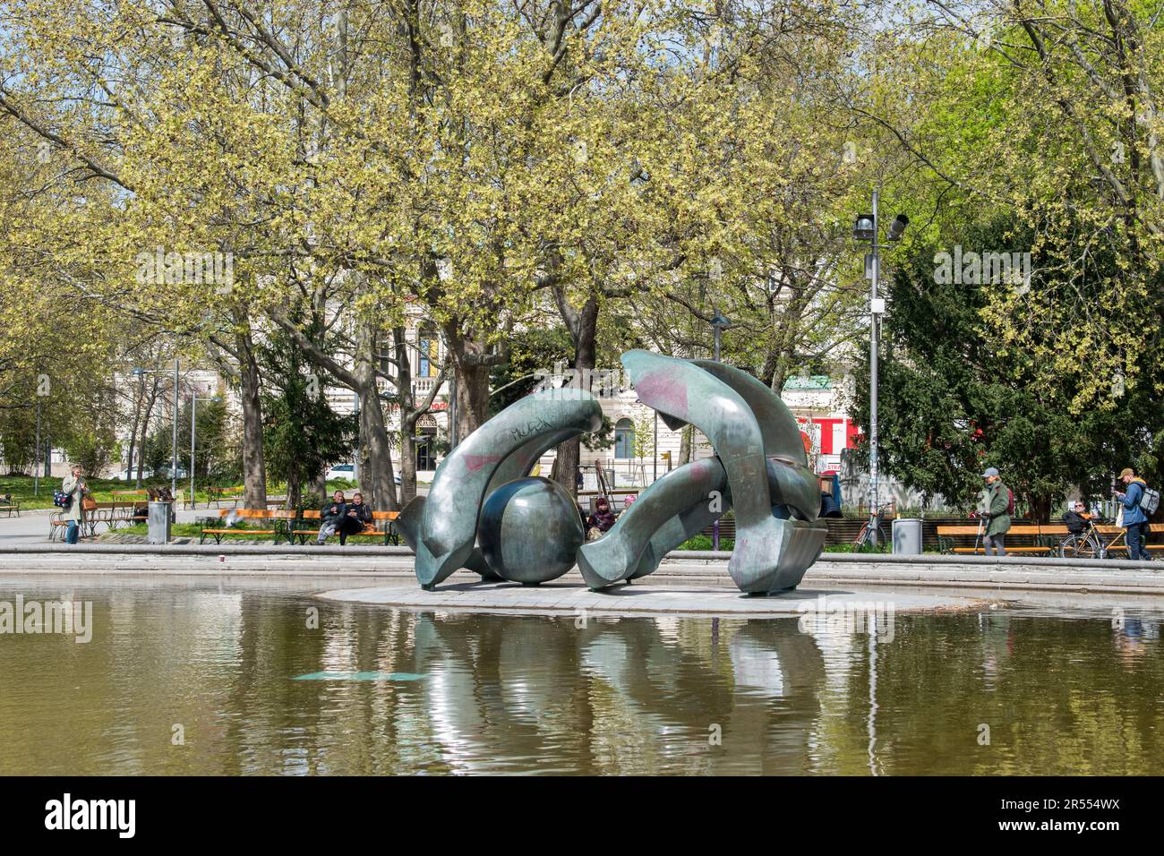 austria, vienna - 26 april 2023 the bronze sculpture ‘hill arches’ was ...
