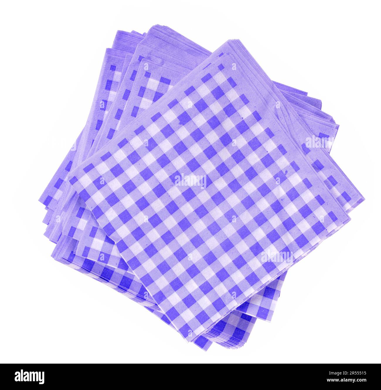 Simple stack of napkins, purple, ready to be used Stock Photo - Alamy
