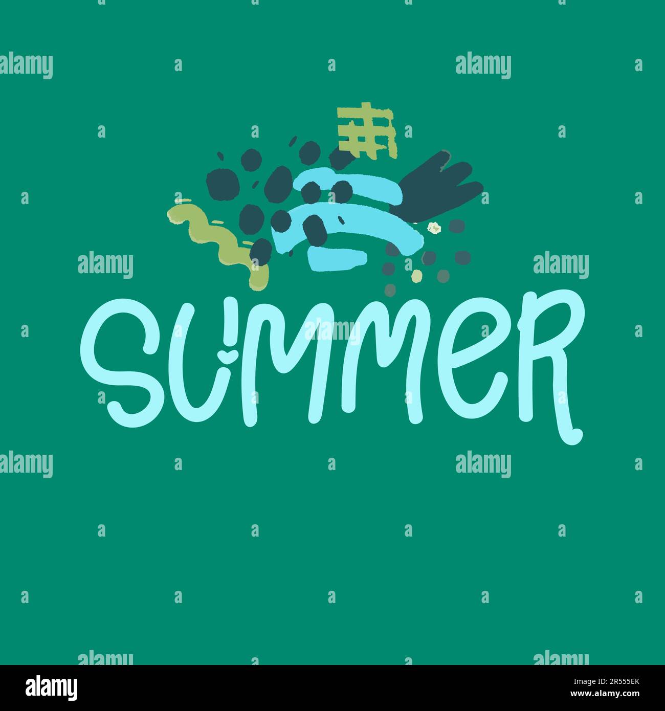 Vector illustration: Brush lettering composition of Summer Vacation ...