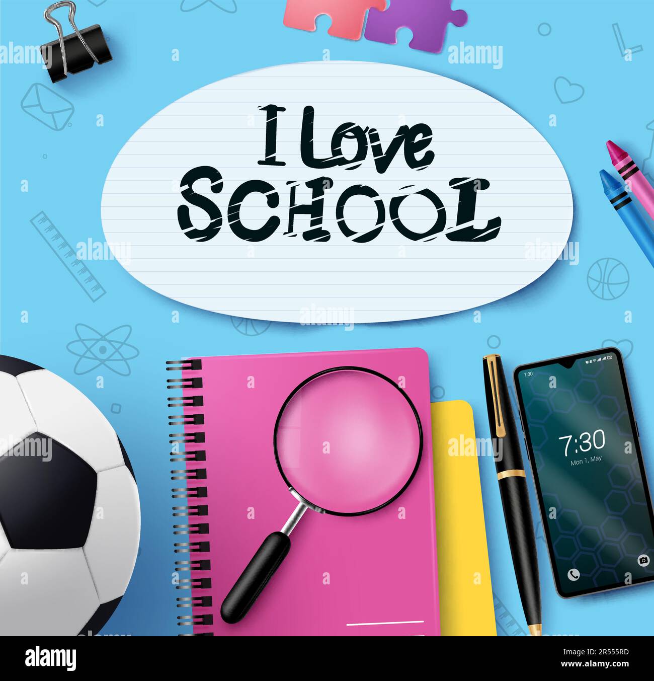 I love school text vector design. School message text on paper space ...