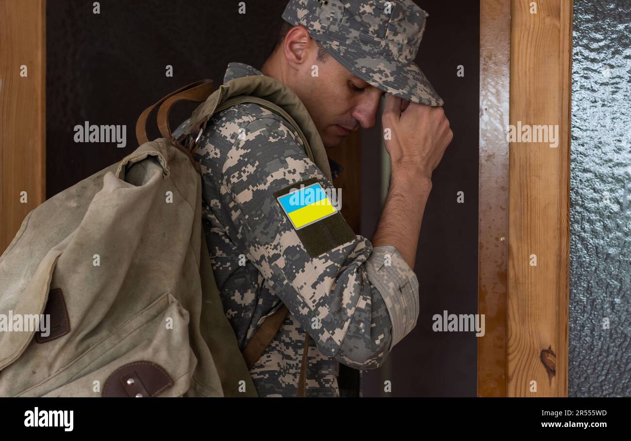 ukrainian man, sodier. Mental health. Nervous male military suffering ...