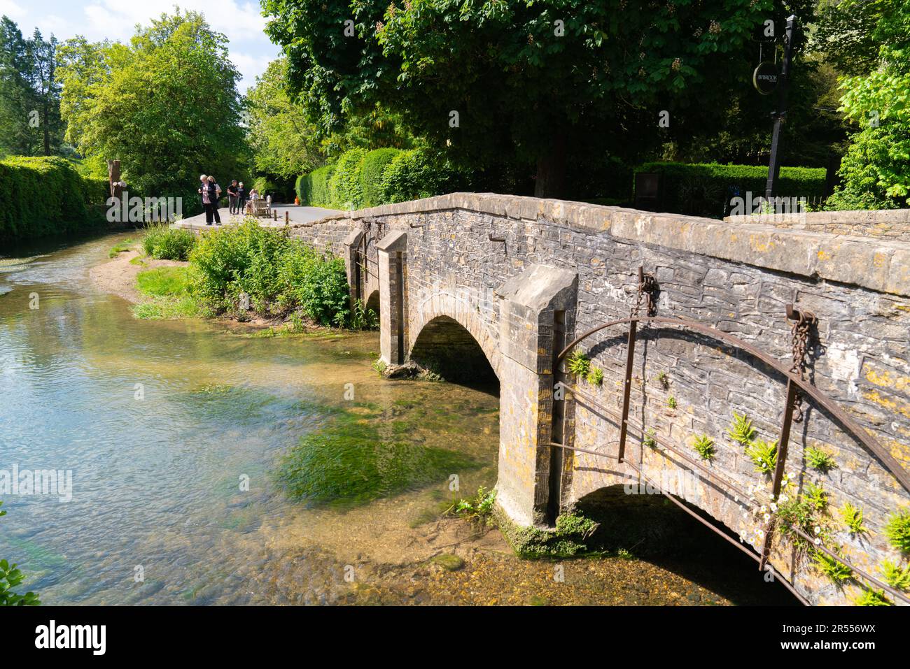 Bridge over river Castle Combe Wiltshire beautiful village UK near ...