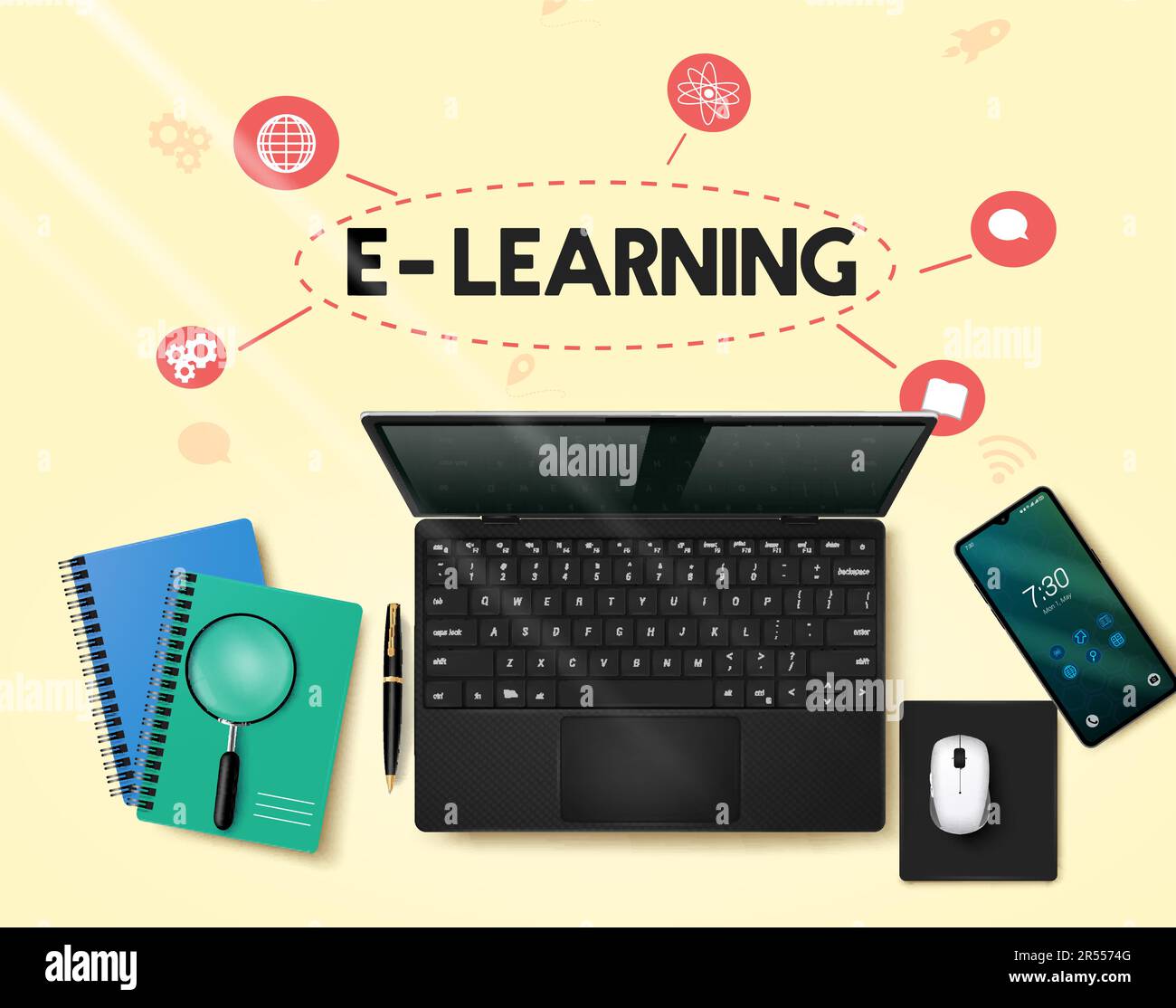 Home schooling illustration hi-res stock photography and images - Alamy