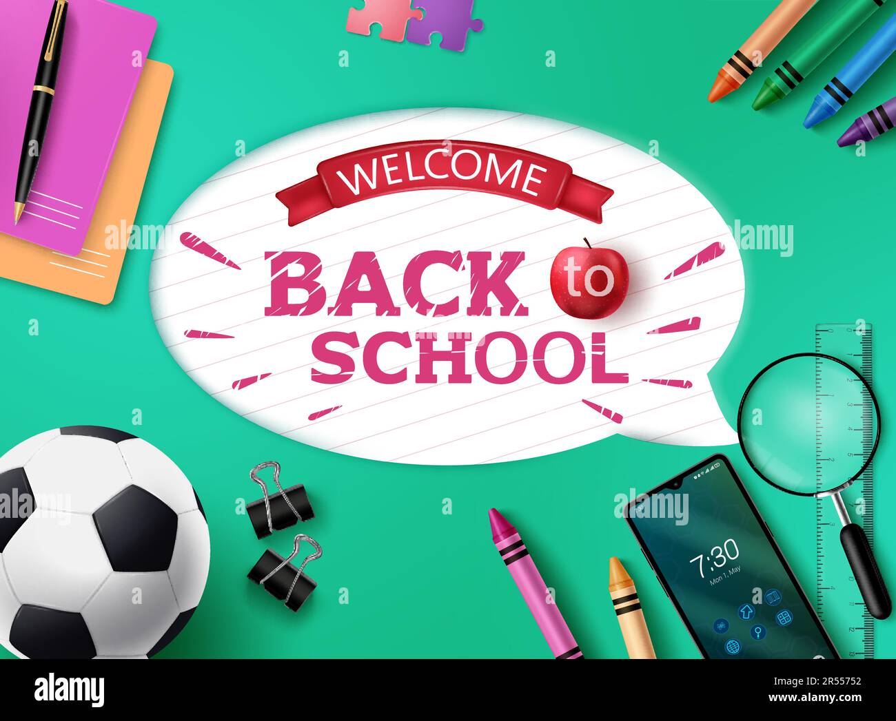 Back to school text vector design. Welcome back to school greeting with ...