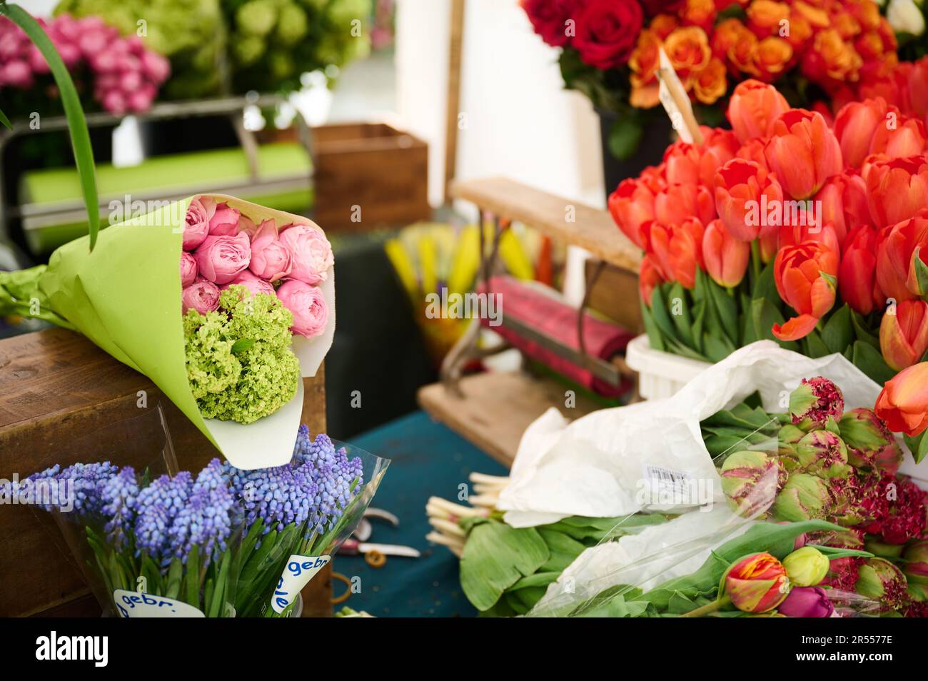 Berlin, Germany. 04th May, 2023. Flowers of all colors are for sale at ...