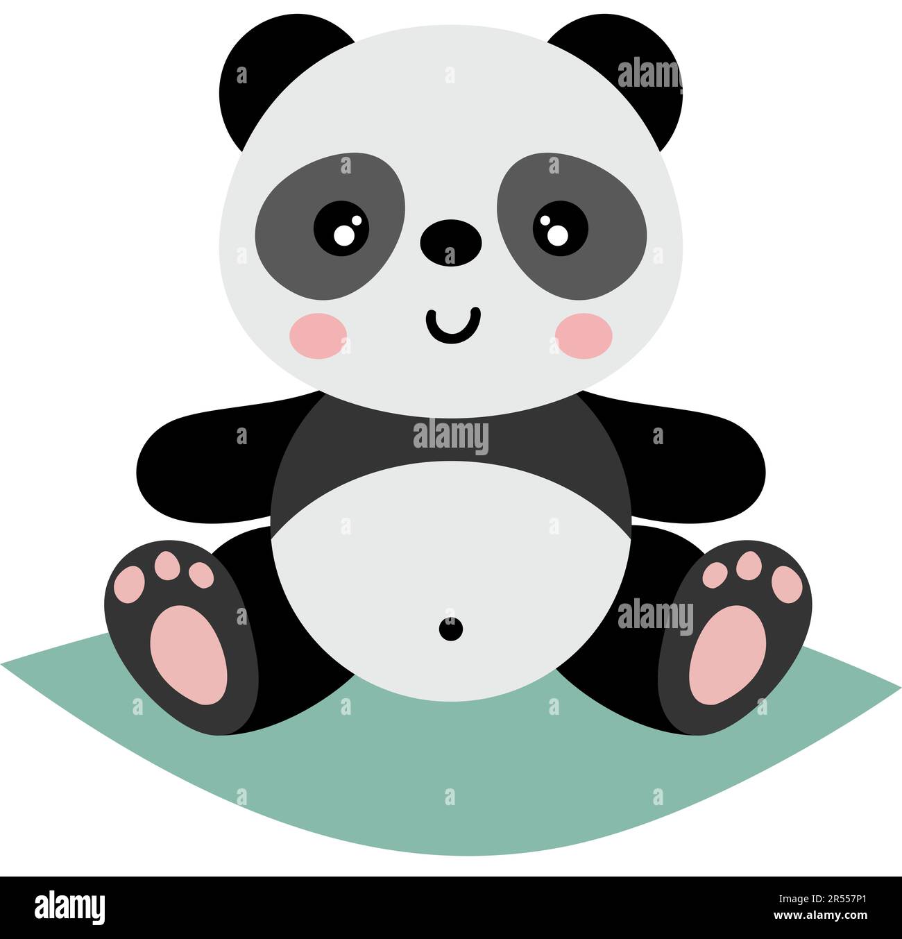 Cute panda sitting isolated on white Stock Photo - Alamy