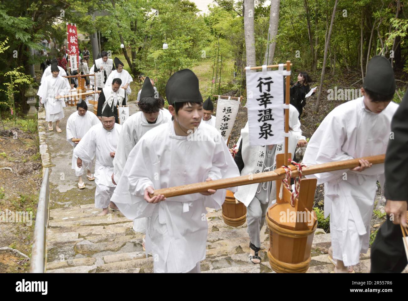 Locals take part in a festival to express gratitude for the blessings ...