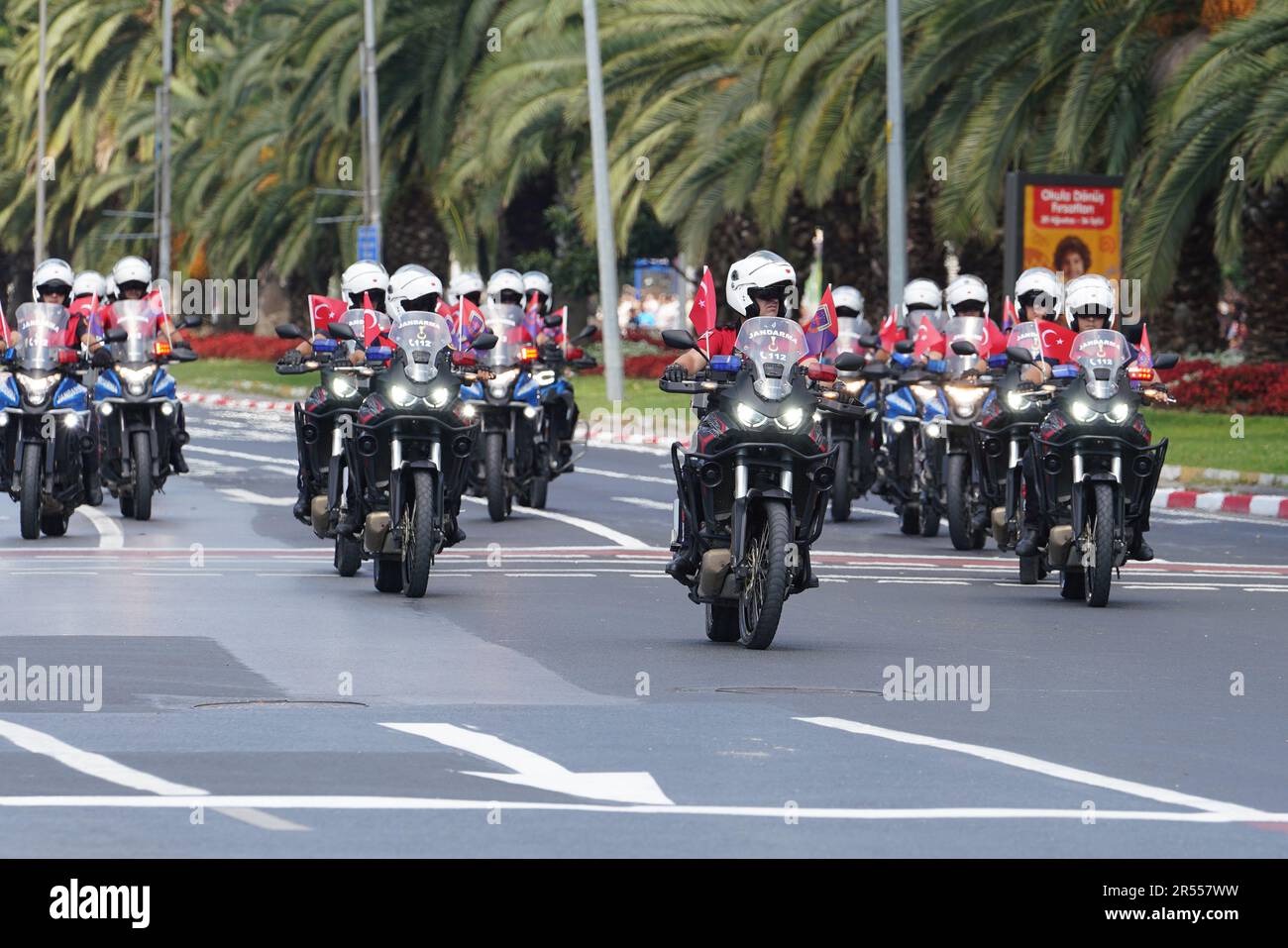 ISTANBUL, TURKIYE - AUGUST 30, 2022: Motorized gendarmerie parade ...