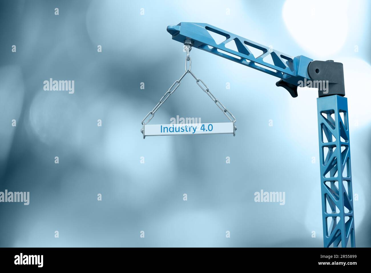 Symbolic construction crane with the inscription INDUSTRY 4.0. High ...