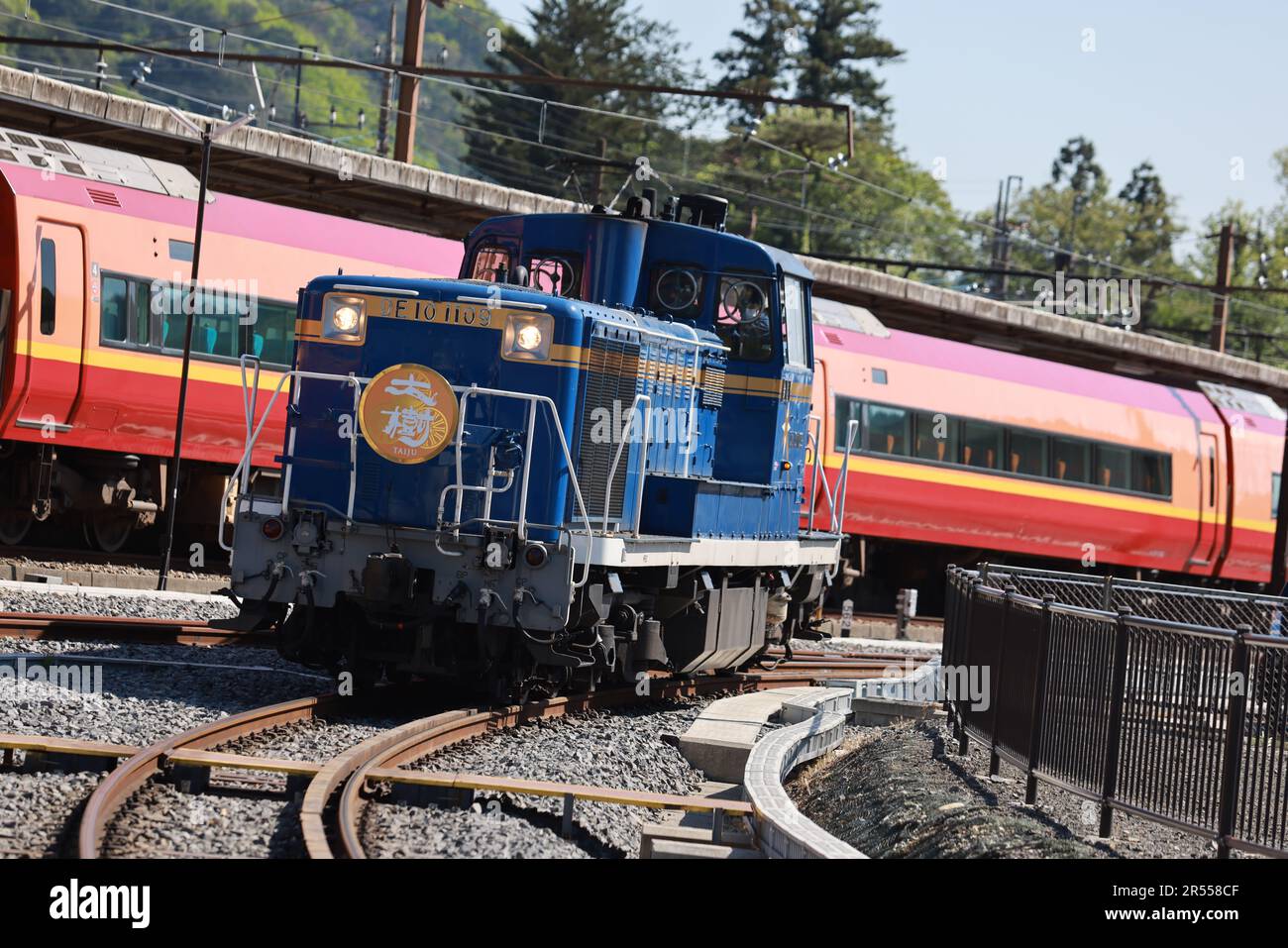 Kinugawa, Japan -May 2 2023: Diesel Locomotive Taiju (DL) Stops at Tobu ...