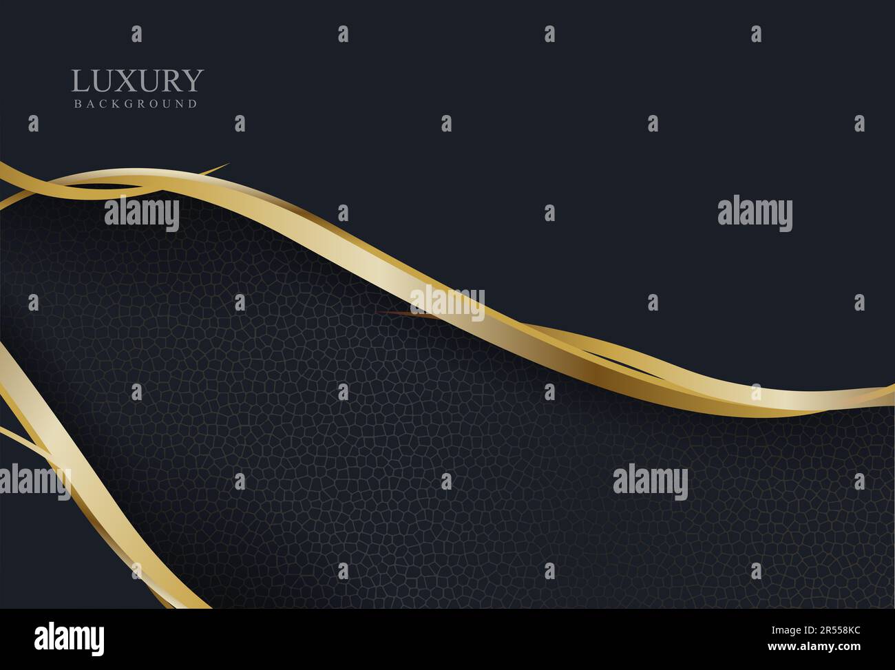 Luxury black background with golden wavy lines. illustration image ...