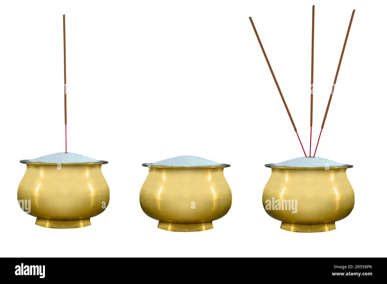 Incense stick in incense pot isolated over white background Stock Photo ...