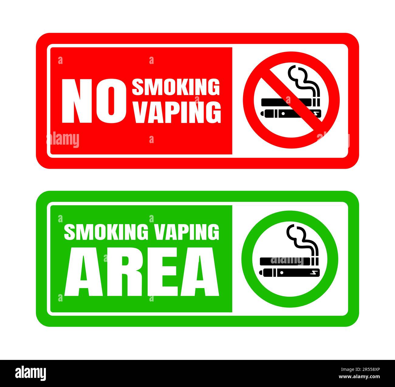 No smoking no vaping and smoking area sign set. Forbidden sign icon isolated on white background ...