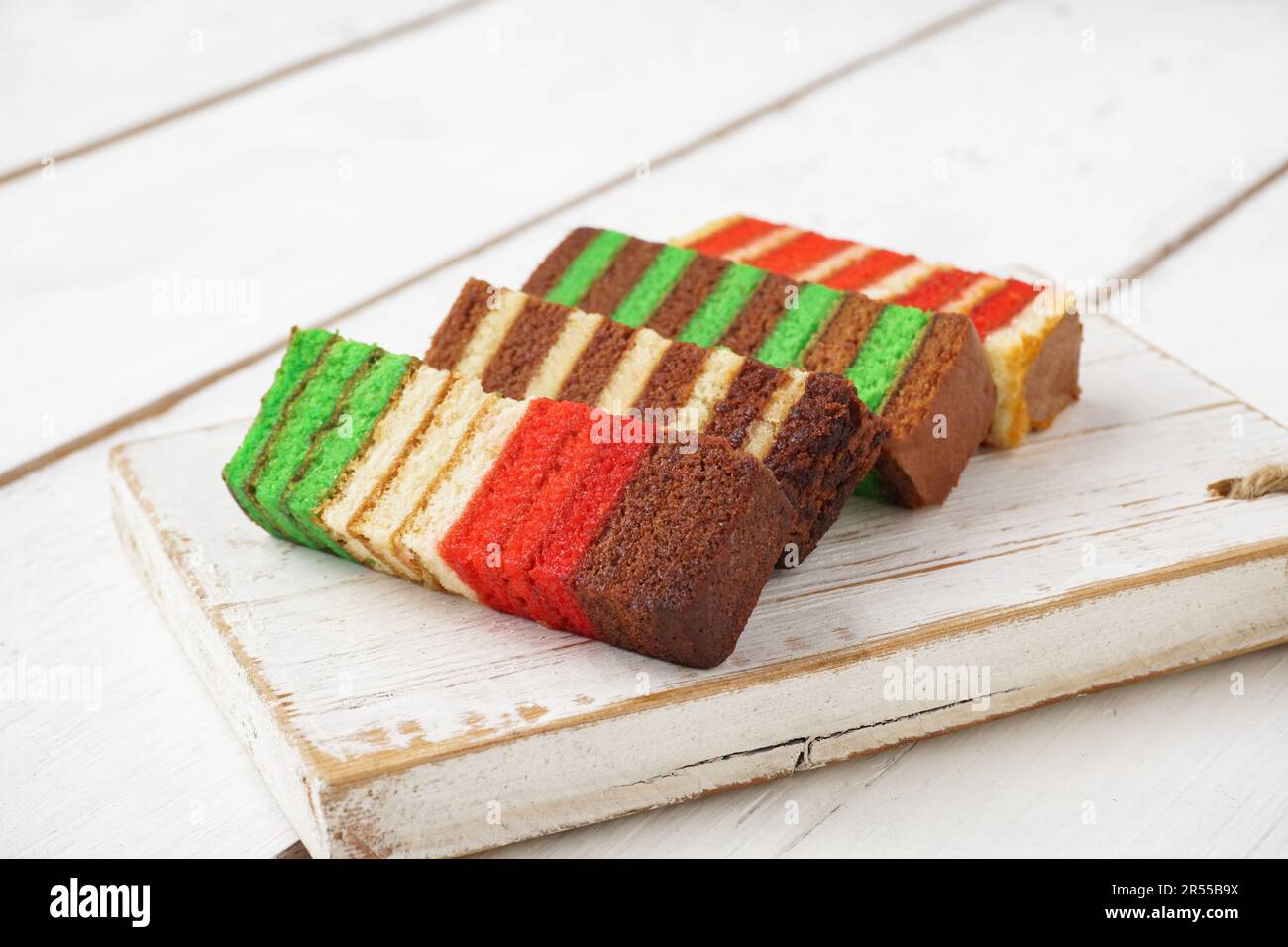 Malaysian dish Kek Lapis Sarawak or Sarawak layered cake with beautiful ...