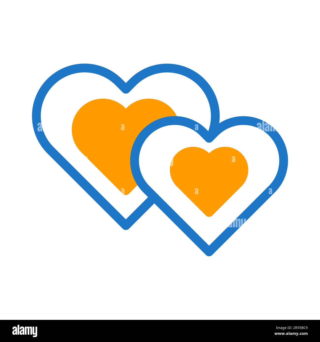 Orange Valentine Heart Clip Art