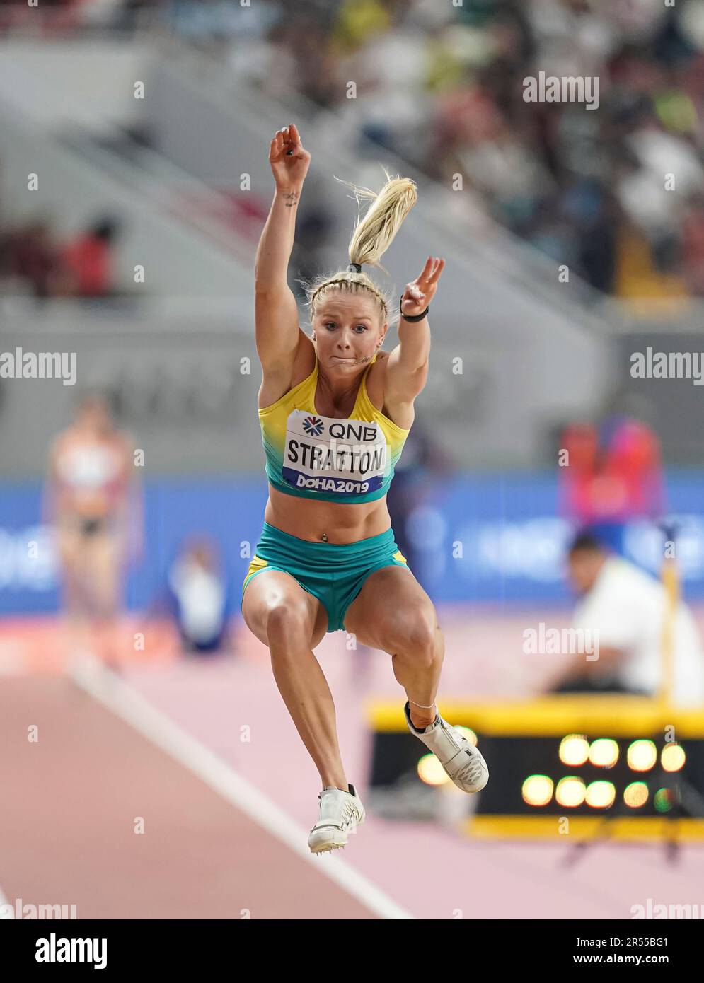 Brooke Stratton in the long jump at the Doha 2019 World Athletics ...