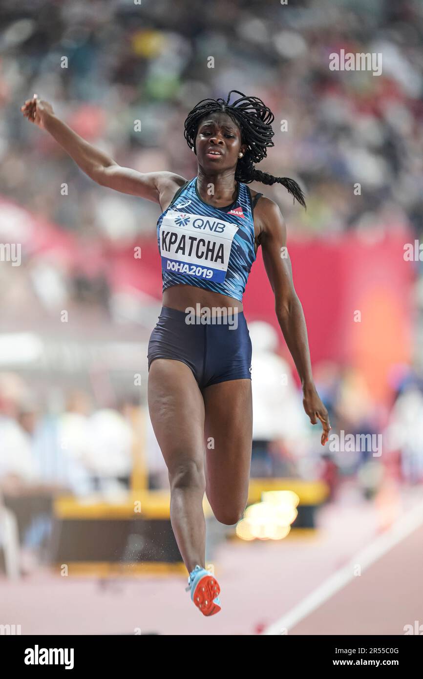 Hilary KPATCHA in the long jump at the Doha 2019 World Athletics ...