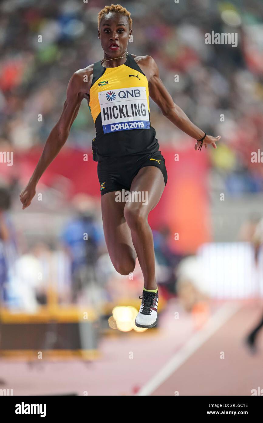 Tissanna HICKLING in the long jump at the Doha 2019 World Athletics ...